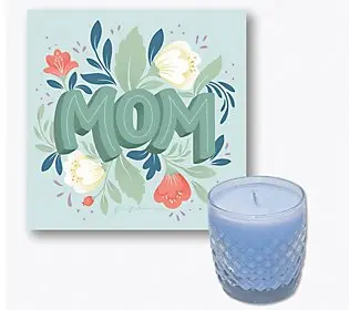 COURTSIDE MARKET Courtside Mom 8x8 Art Board & 9 Oz Candle Set - One-color