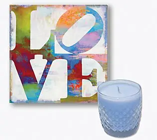 COURTSIDE MARKET Courtside Staked Love 8x8 Art Board & 9 Oz Cand E Set - One-color