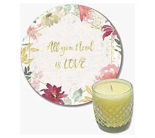 COURTSIDE MARKET Courtside All You Need Is Love Iii 8x8 Art Boar & 9 Oz Candle - One-color