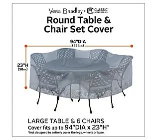 VERA BRADLEY Round Table And Chair Set Cover