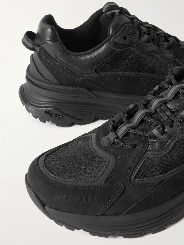 Moncler Lite Runner Suede, Leather And Mesh Sneakers