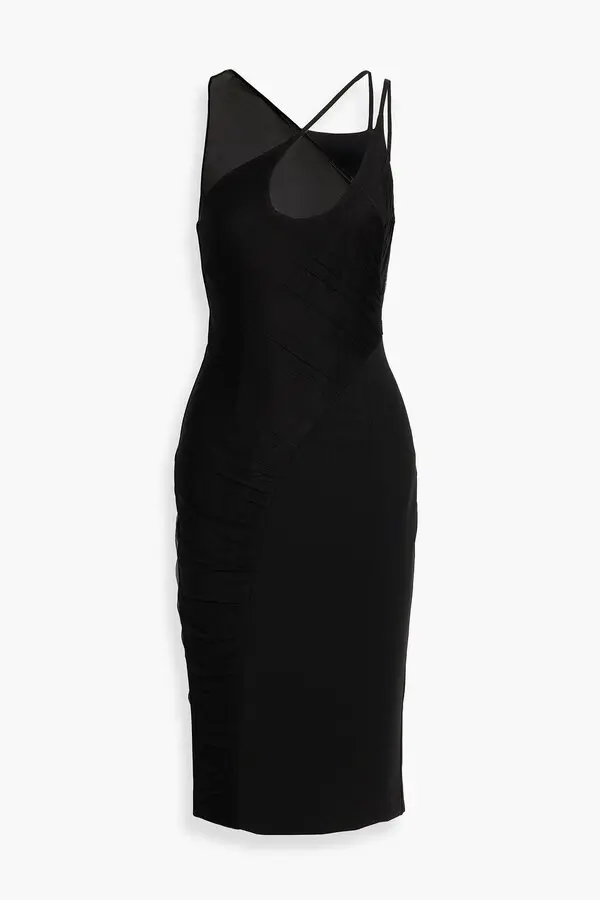 Et Ochs Women's Kaia Mesh Overlay Midi Dress - Black - Size 2