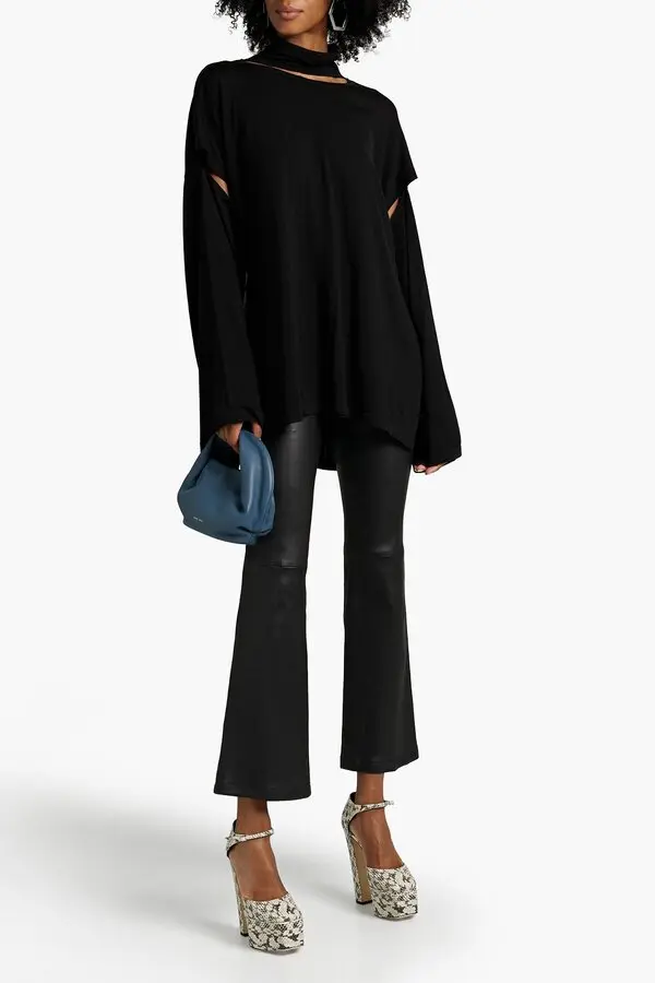 Wolford Cutout Wooljersey Turtleneck Top