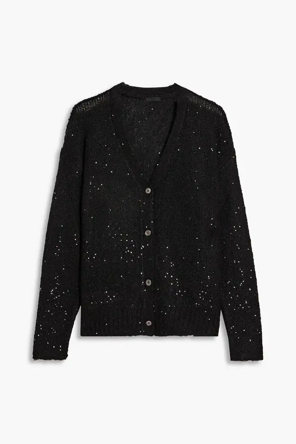 ATM Anthony Thomas Melillo Sequin Embellished Knitted Cardigan - Black
