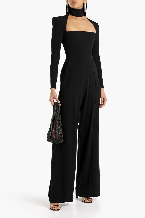 Alex Perry Morgan Cutout Crepe Jumpsuit