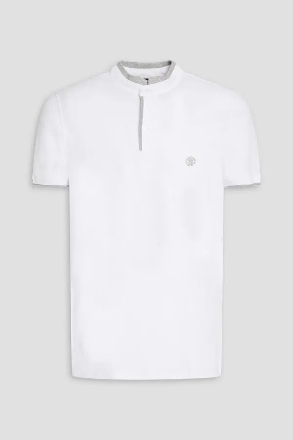 Roberto Cavalli Logoembroidered Cottonpiqué Polo Shirt - White