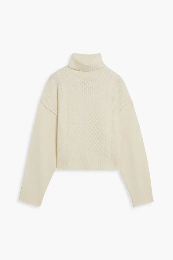 ATM Anthony Thomas Melillo Cableknit Wool Turtleneck Sweater