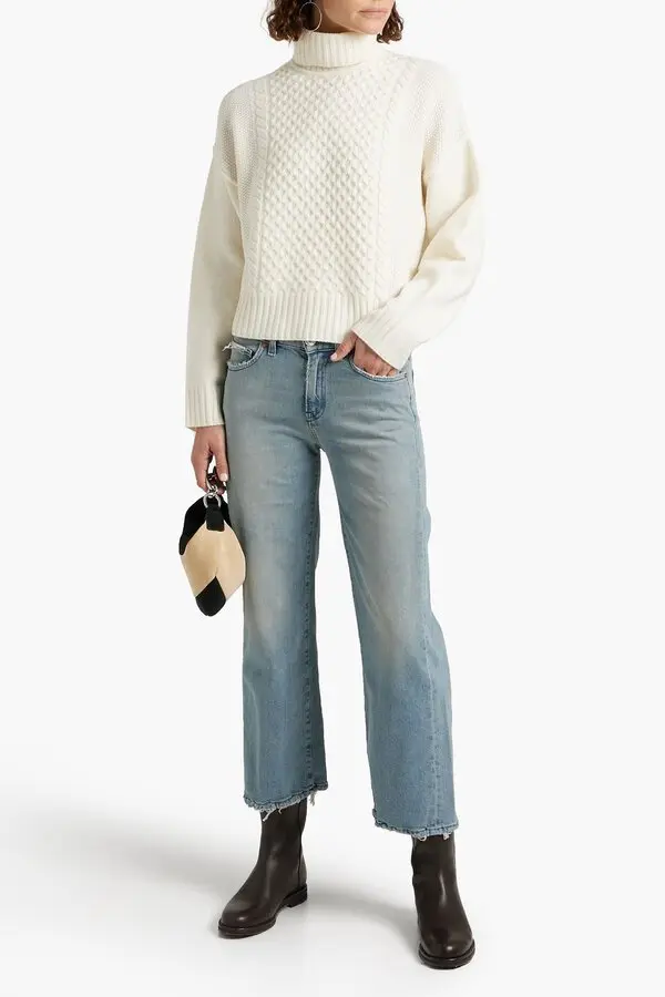 ATM Anthony Thomas Melillo Cableknit Wool Turtleneck Sweater