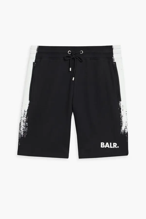 BALR. Coated Cotton Drawstring Shorts With Printed Detail - Black