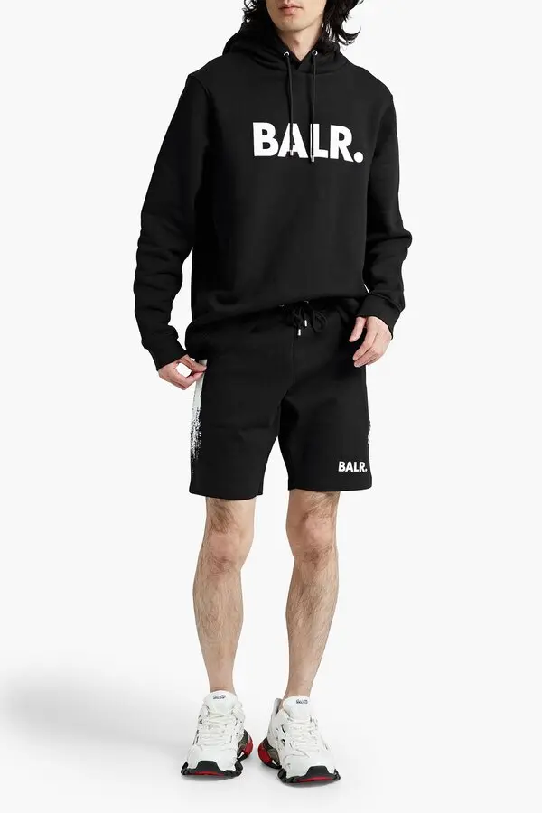 BALR. Coated Cotton Drawstring Shorts With Printed Detail