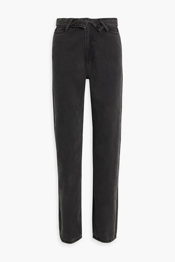 Ksubi Undone Playback Navana Foldover Highrise Straightleg Jeans - Black