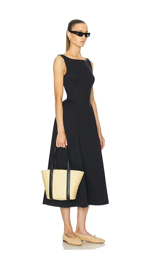 open lace back dress The Seamed Dress in Stretch Linen