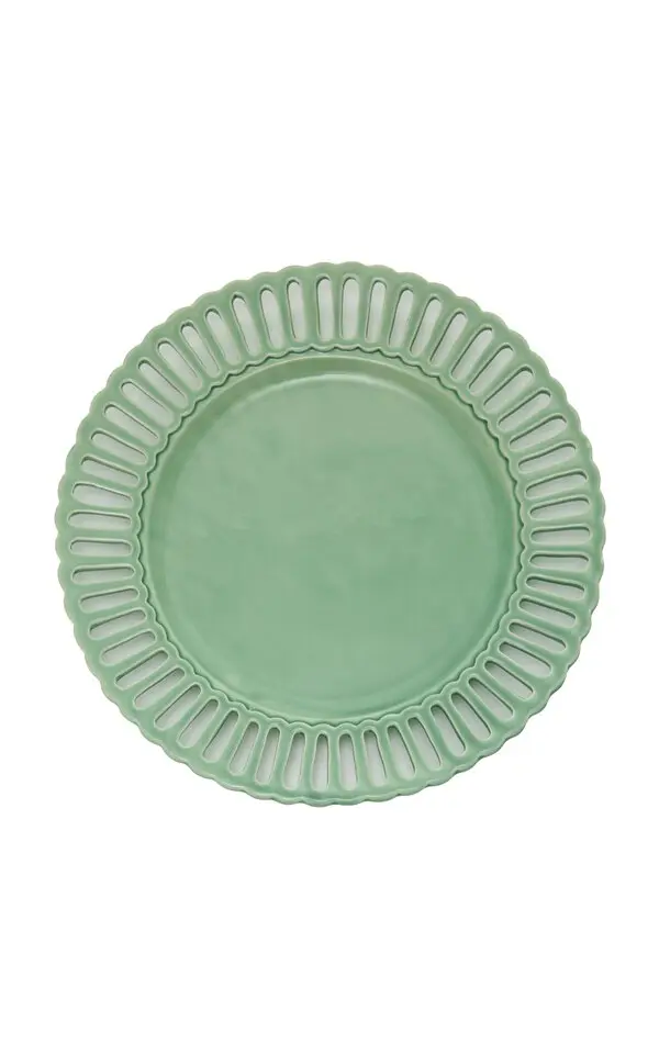MODA DOMUS Balconata Creamware Charger Plate - Green