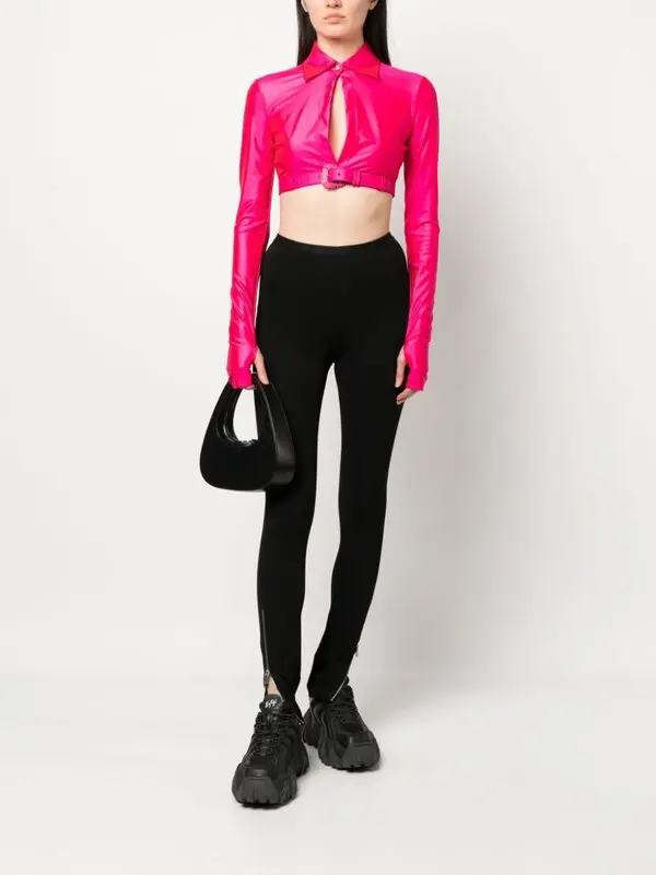 Versace Baroque-buckle Crop Shirt