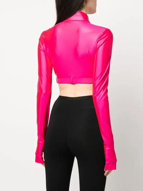 Versace Baroque-buckle Crop Shirt