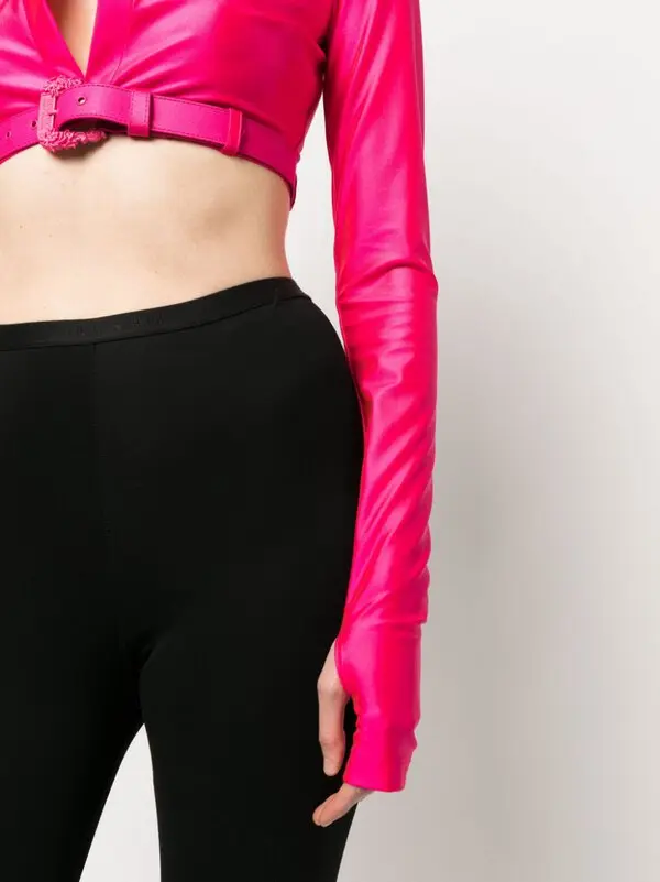 Versace Baroque-buckle Crop Shirt