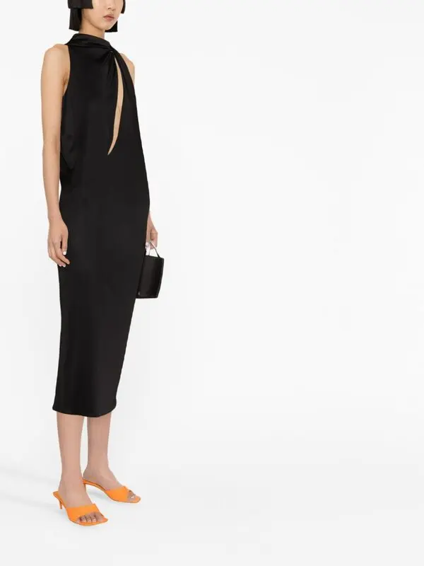 Versace Slashed Halterneck Midi Dress
