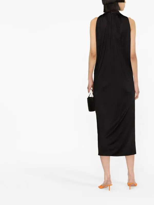 Versace Slashed Halterneck Midi Dress