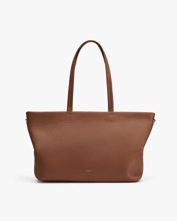 Cuyana Small Easy Zipper Tote Bag - Dark Chestnut