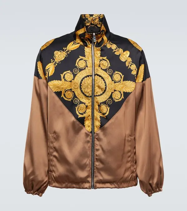 Versace Maschera Baroque Satin Bomber Jacket - Multicoloured