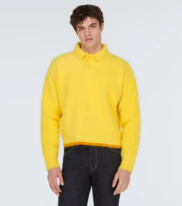 Jacquemus Le Polo Neve Polo Sweater In Yellow - 30% Off | Editorialist