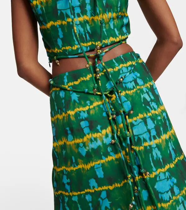 Altuzarra Safia Embellished Maxi Skirt - Green