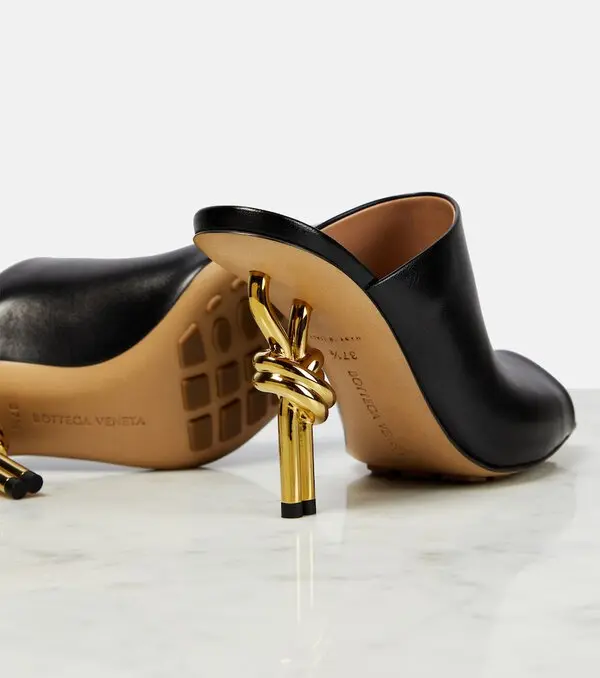 Bottega Veneta Knot Leather Mules - Black