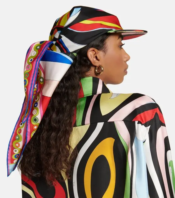 Emilio Pucci Printed Silk Twill Baseball Cap In  display picture 2