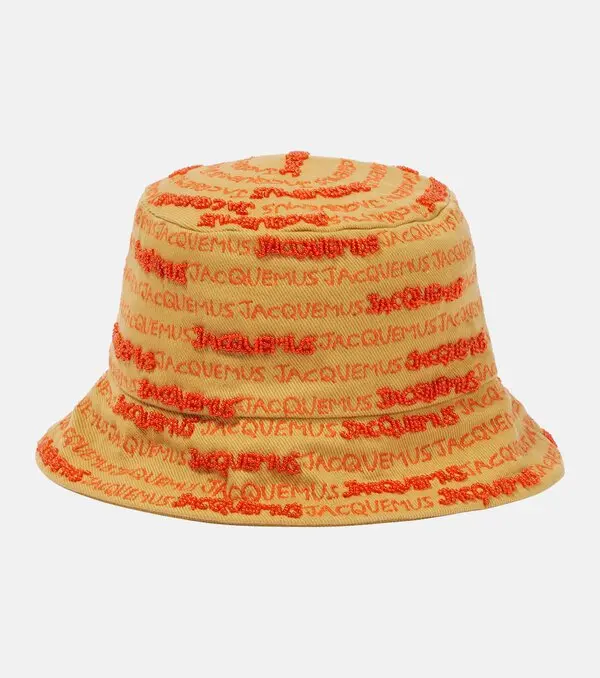 Jacquemus Le Bob Bordado Bucket Hat - Beige