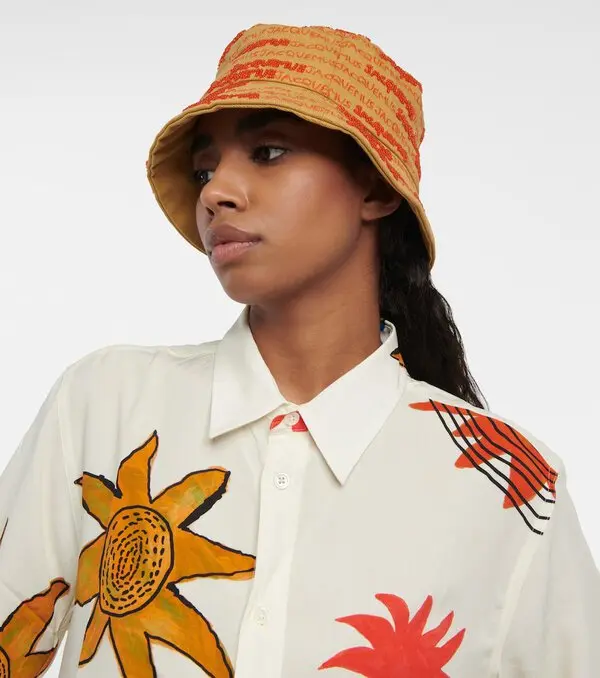 Jacquemus Le Bob Bordado Bucket Hat - Beige