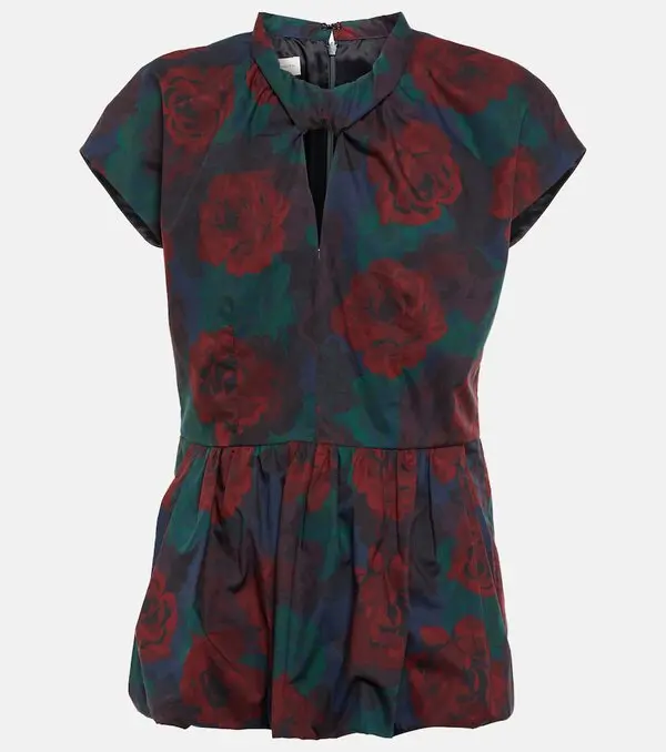 Dries Van Noten Floral Peplum Top