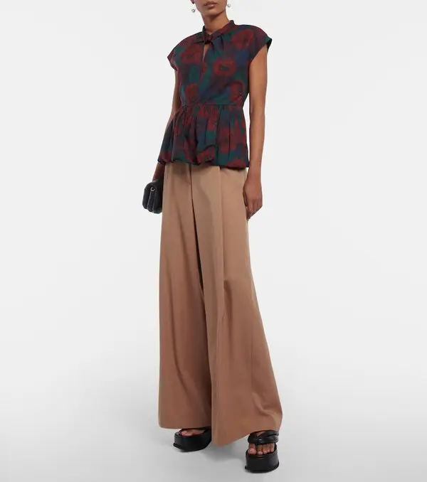 Dries Van Noten Floral Peplum Top