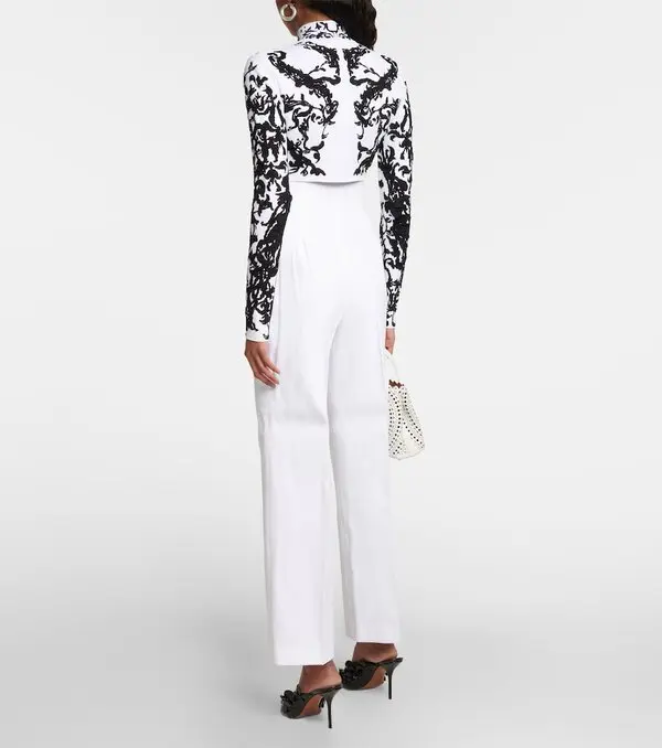 Alaïa Calligraphy Jacquard Crop Top