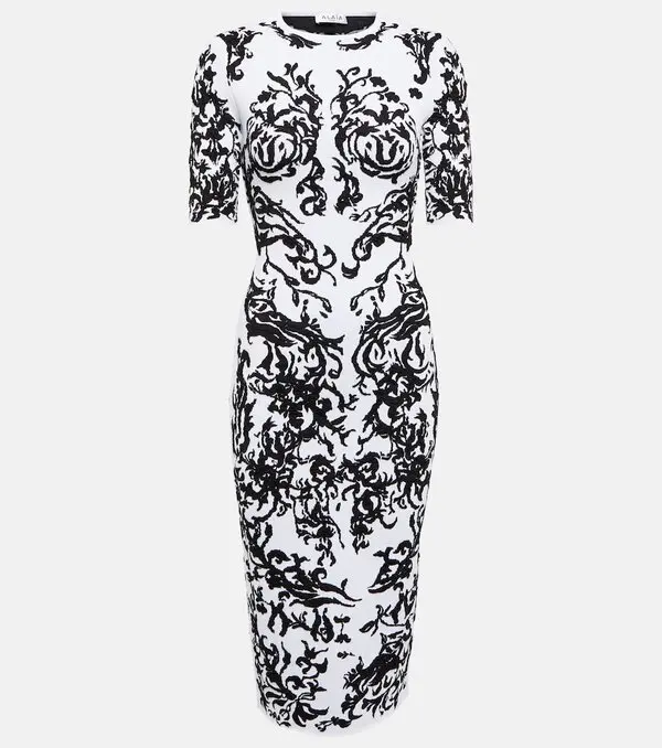 Alaïa Printed Midi Dress