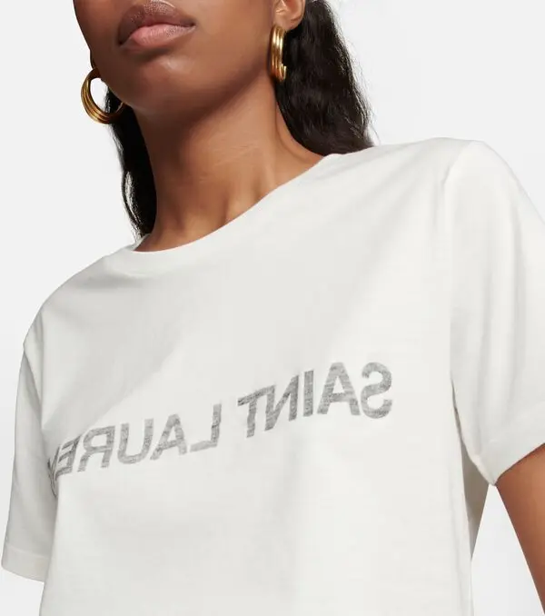 Saint Laurent Logo T-Shirt - White | Editorialist