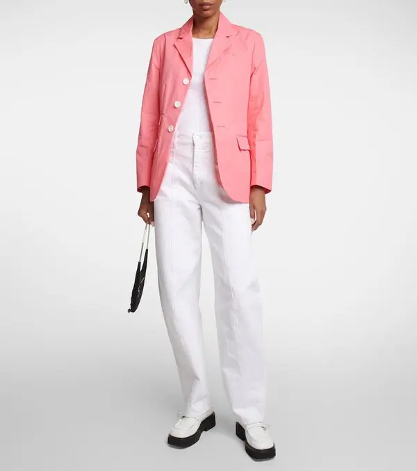 Plan C Single-breasted Cotton Blazer - Pink