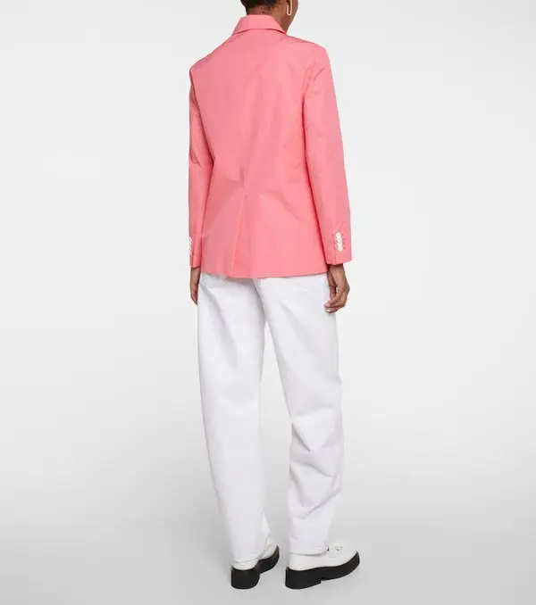 Plan C Single-breasted Cotton Blazer - Pink
