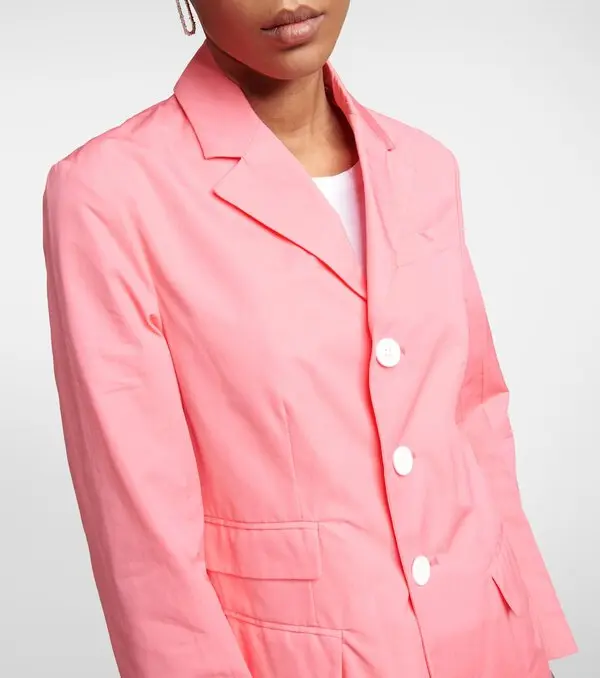 Plan C Single-breasted Cotton Blazer - Pink