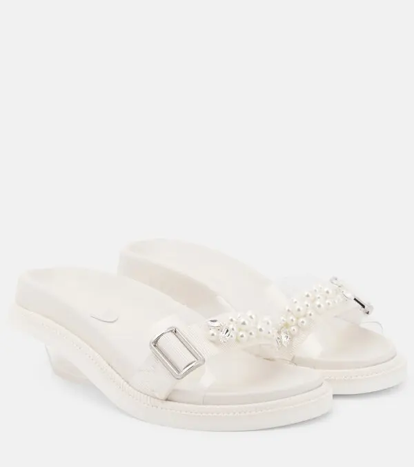 Simone Rocha Leather Slides - Beige