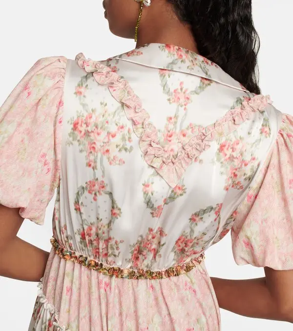 Simone Rocha Patchwork Floral Midi Dress