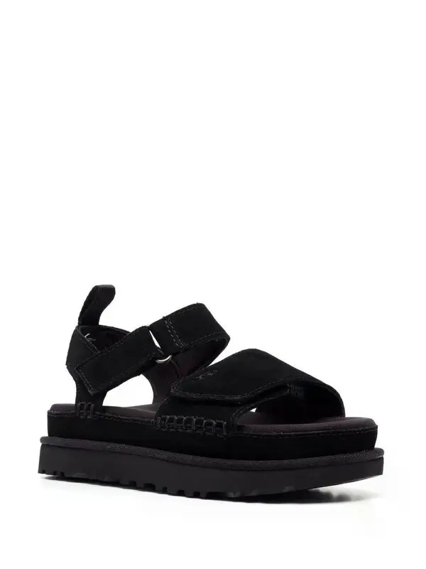 UGG Goldenstar Suede Flatform Sandals - Black
