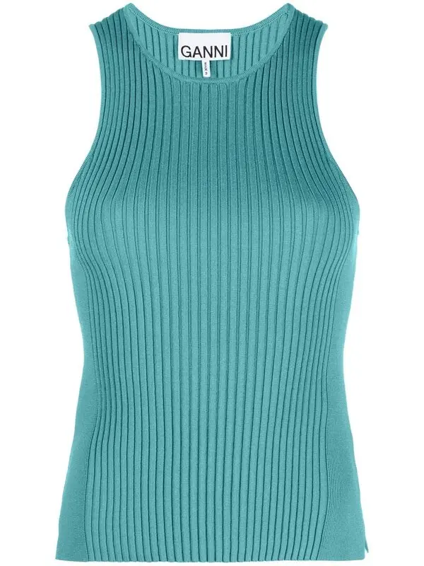 GANNI Ribbed Knit Tank Top
