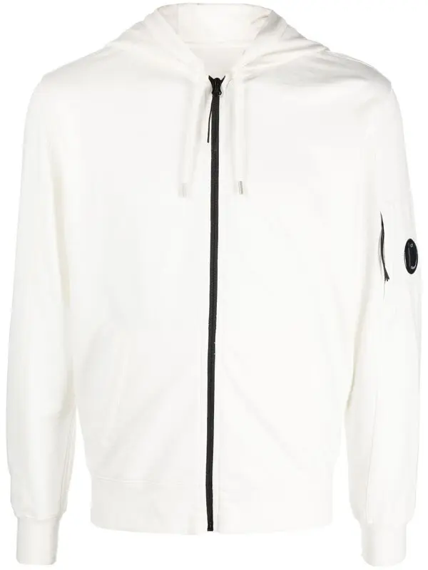 C.P. COMPANY Lens-detail Zip-up Hoodie - White