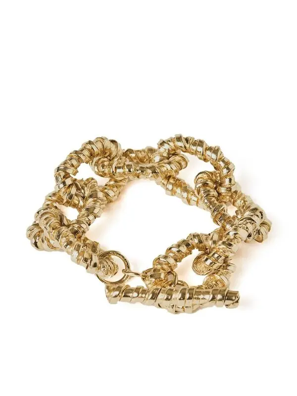 PAOLA SIGHINOLFI Jumbo Hammered Classico Bastille Link Bracelet - Gold