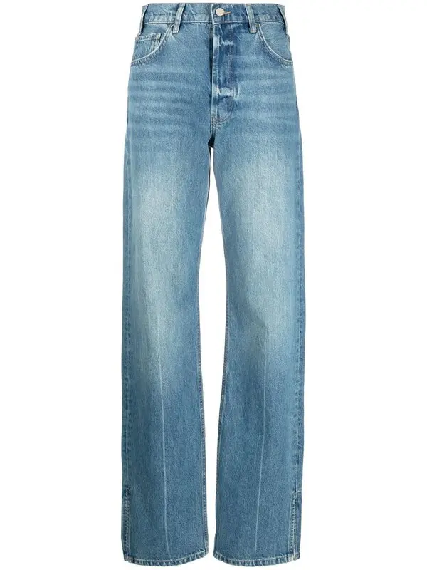 ANINE BING Ankle-slit Straight-leg Jeans