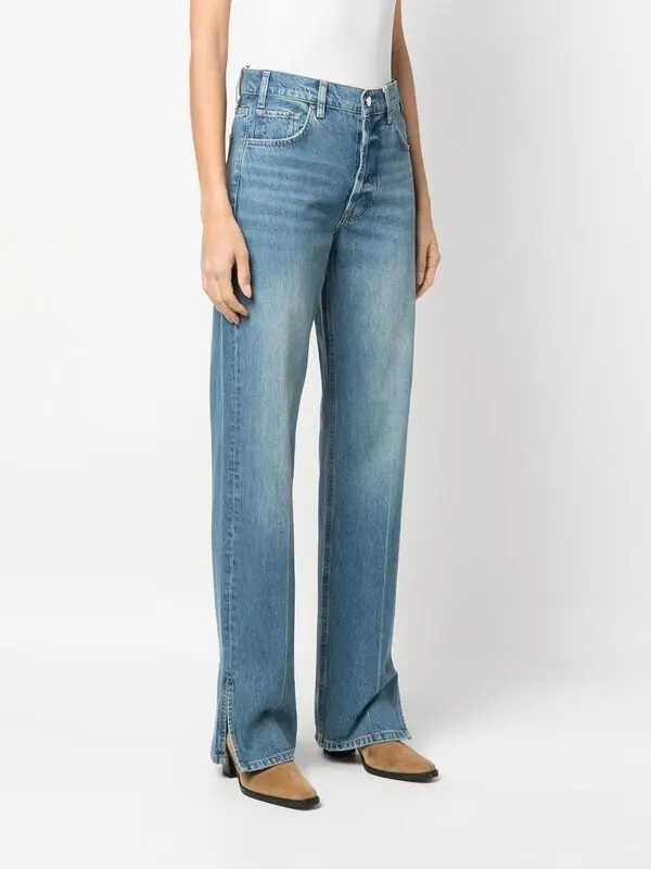 ANINE BING Ankle-slit Straight-leg Jeans