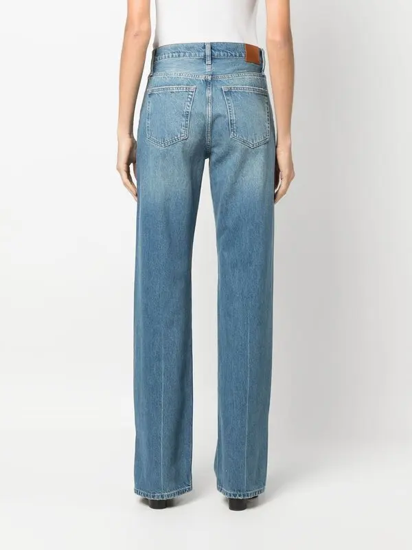ANINE BING Ankle-slit Straight-leg Jeans