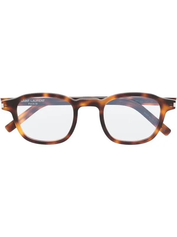 Saint Laurent Tortoiseshell Square-frame Eyeglasses