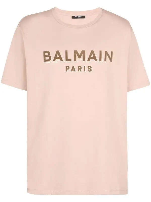 Balmain Flocked-logo Cotton T-shirt