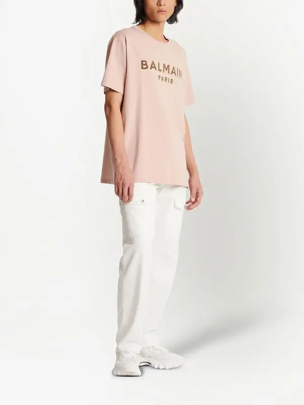 Balmain Flocked-logo Cotton T-shirt